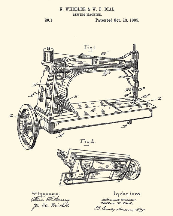 Sewing Machine Art Patent Print Sewing Print Patent Poster | Etsy