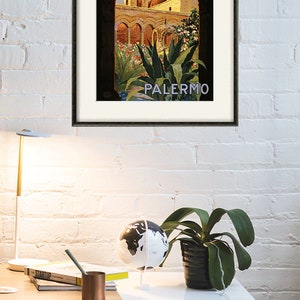Palermo Art Italy Print Retro Art Print Travel Print Travel Art Wall ...