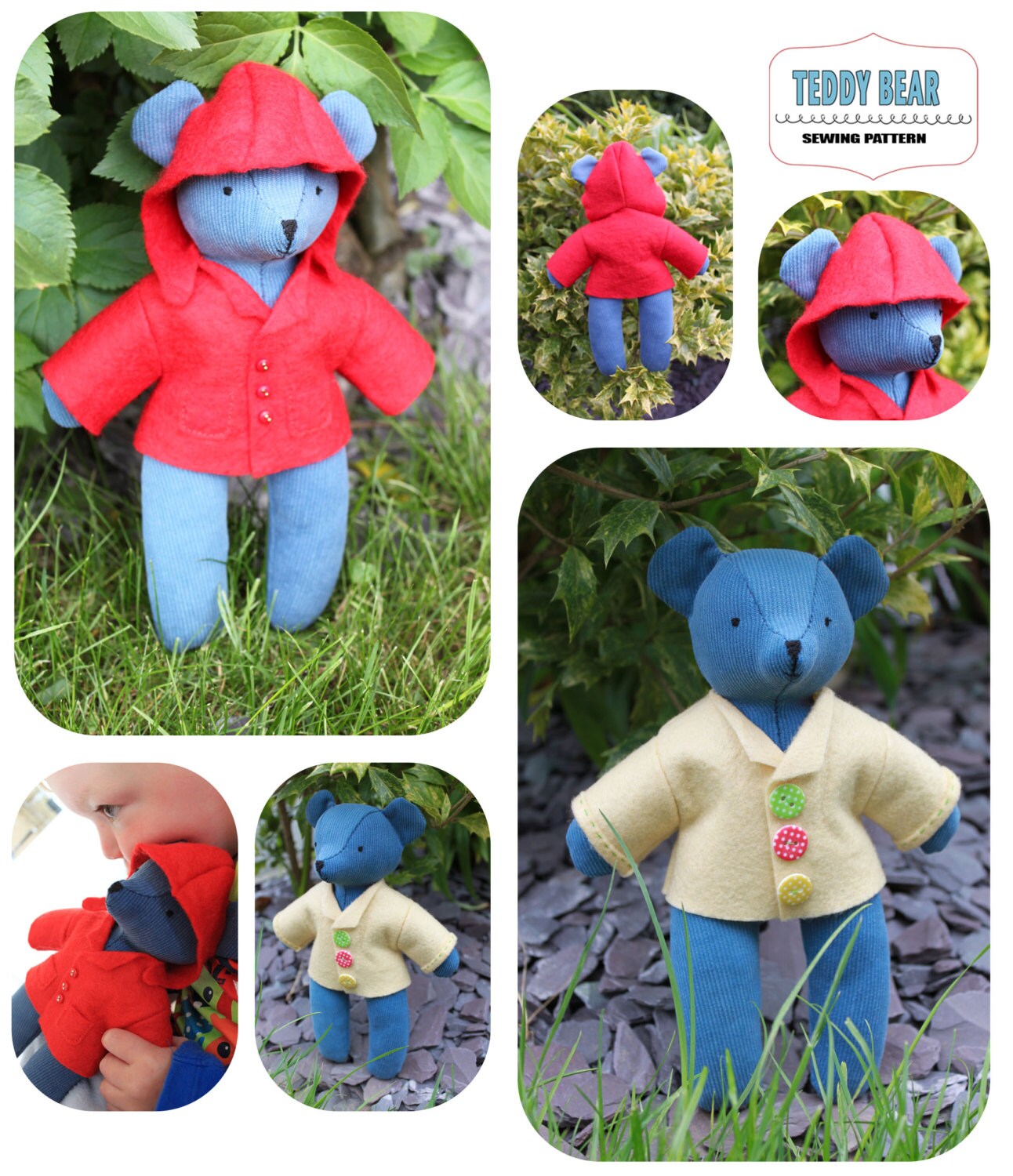 Teddy Bear Sewing PATTERN with Jacket | Etsy
