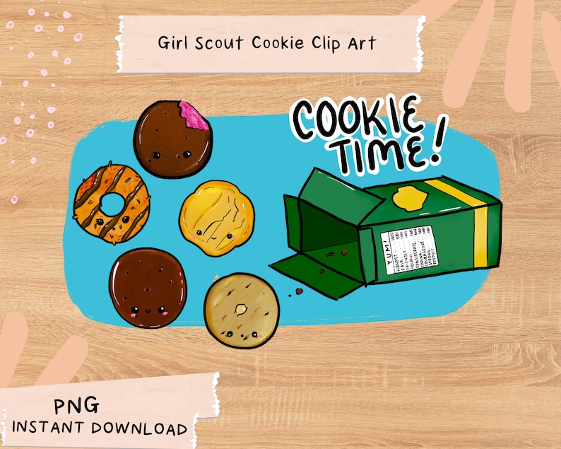 Girl Scouts Cookie Cute Clipart- With Raspberry Rally! - Etsy
