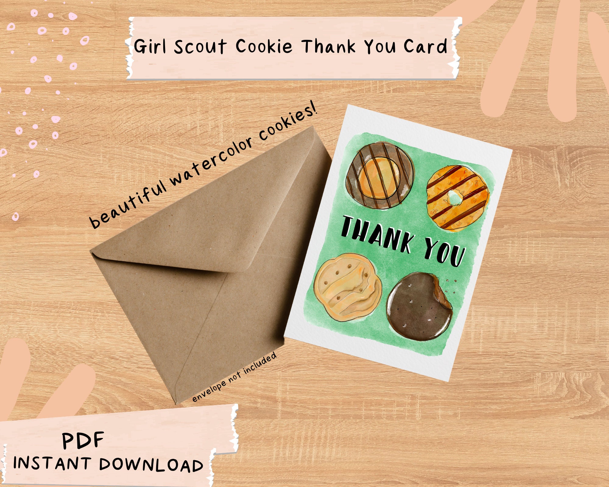 Girl Scout Printable Thank You Card for Cookie Sales! - Etsy