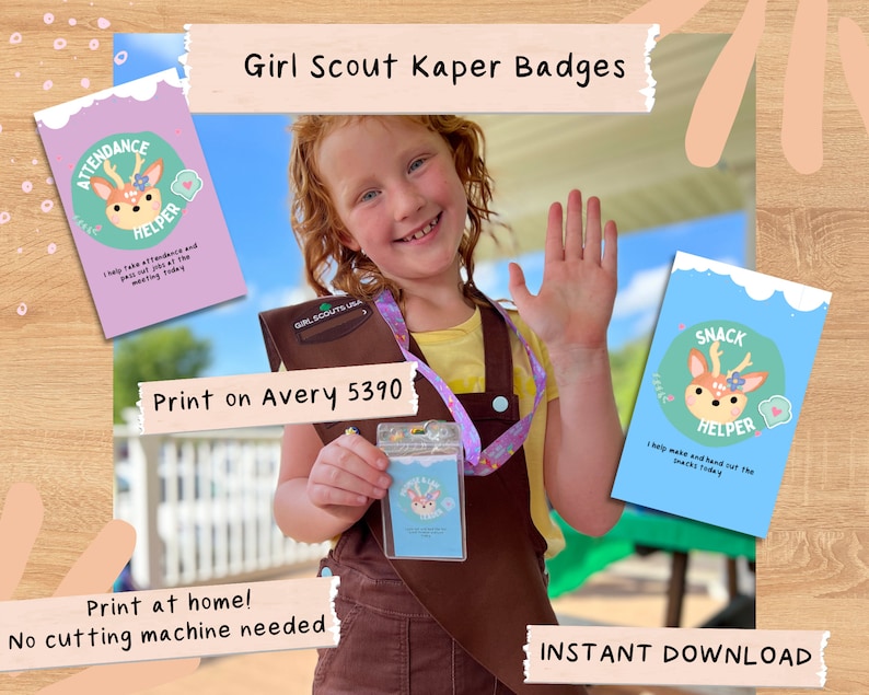 Girl Scout Kaper Chart Printable Badges for Daisy Brownie Junior Troop ...