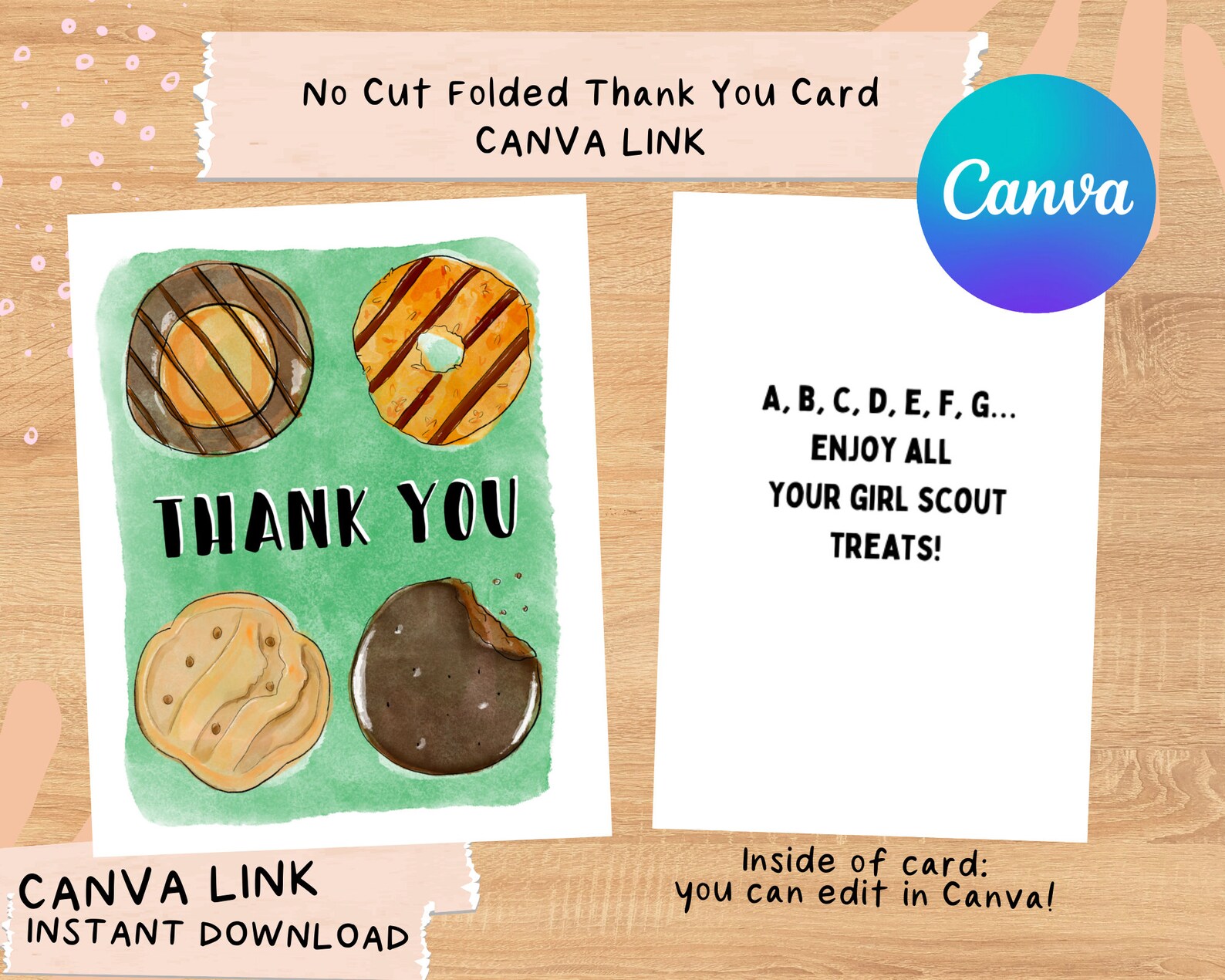 Canva Template: Girl Scout Thank You Card - Etsy