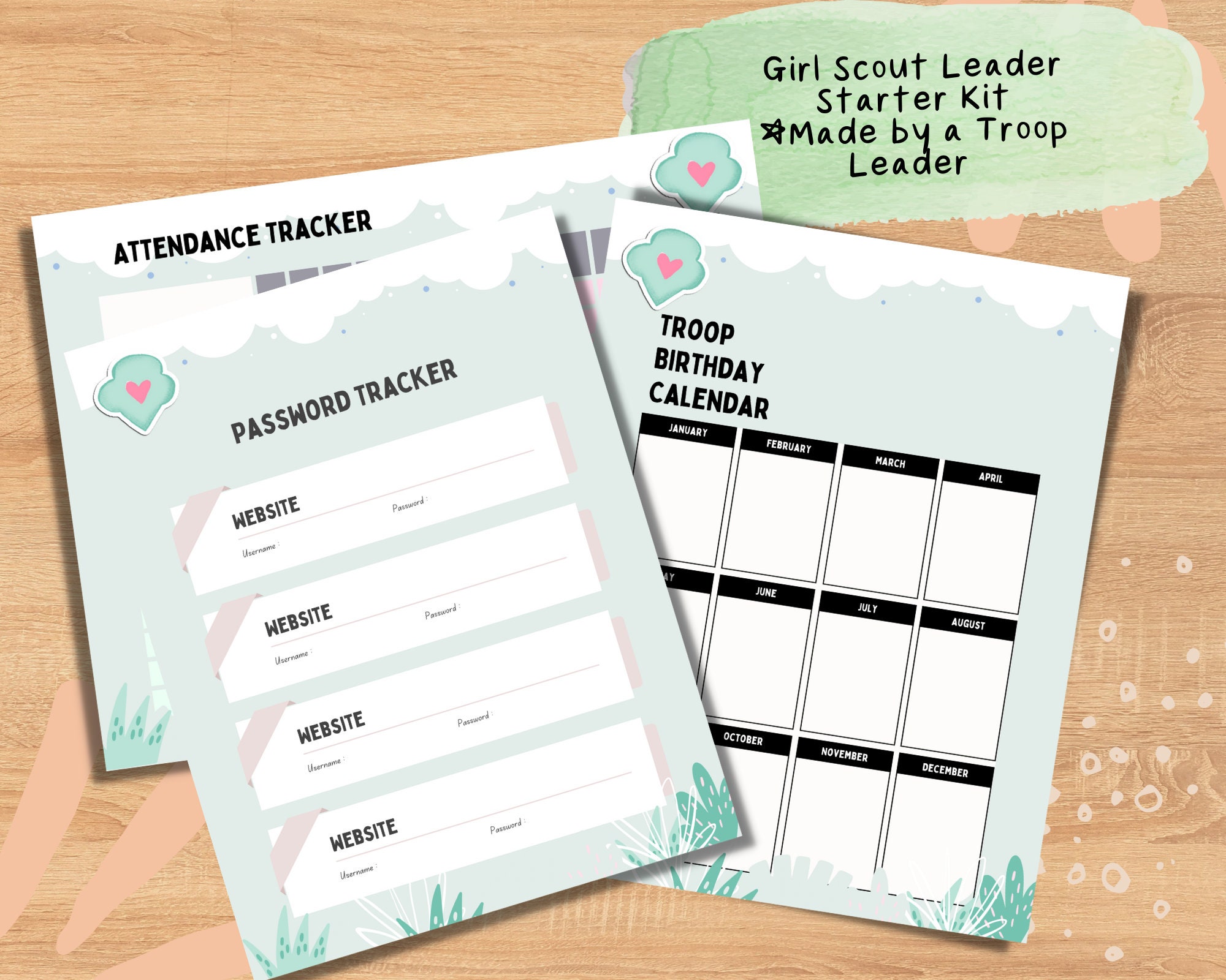 Girl Scout Troop Leader Starter Kit Binder All Levels Woodlands Theme ...
