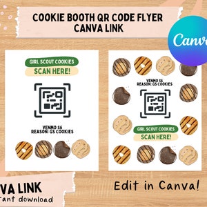 Canva Template: Girl Scout Cookie Booth QR Code Flyer - Etsy