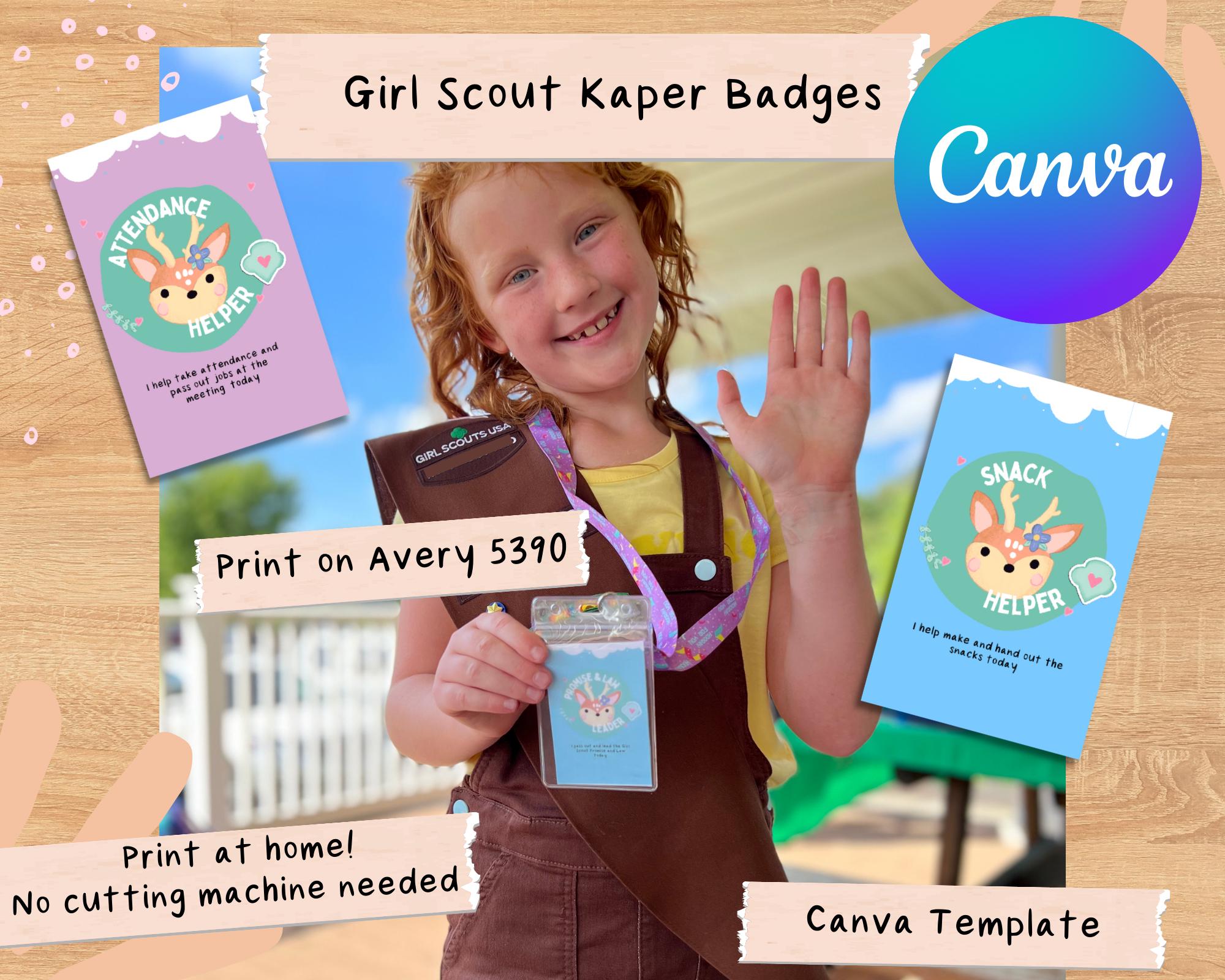 Girl Scout Canva Template Kaper Chart Printable Badges for Daisy ...