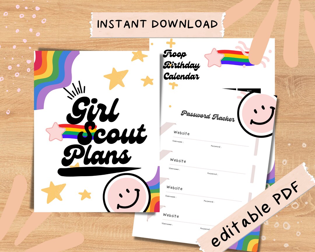 Girl Scout Troop Leader Starter Kit Binder All Levels Cute Retro With ...