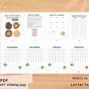 Printable Girl Scout Troop Leader Year Planner Workbook With Free Badge ...