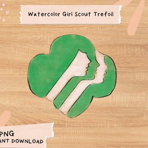 Girl Scout Trefoil for Daisy Brownie Cadette Junior Watercolor Clip Art ...
