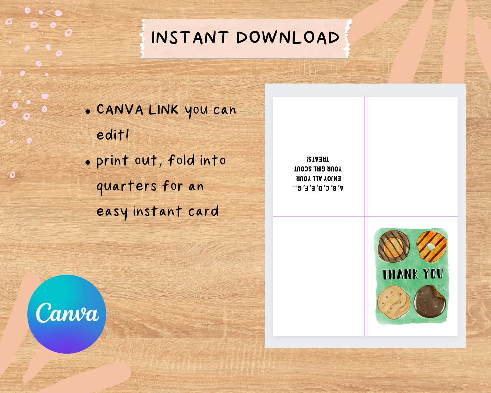 Canva Template: Girl Scout Thank You Card - Etsy