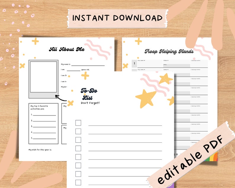 Girl Scout Troop Leader Starter Kit Binder All Levels Cute Retro With ...