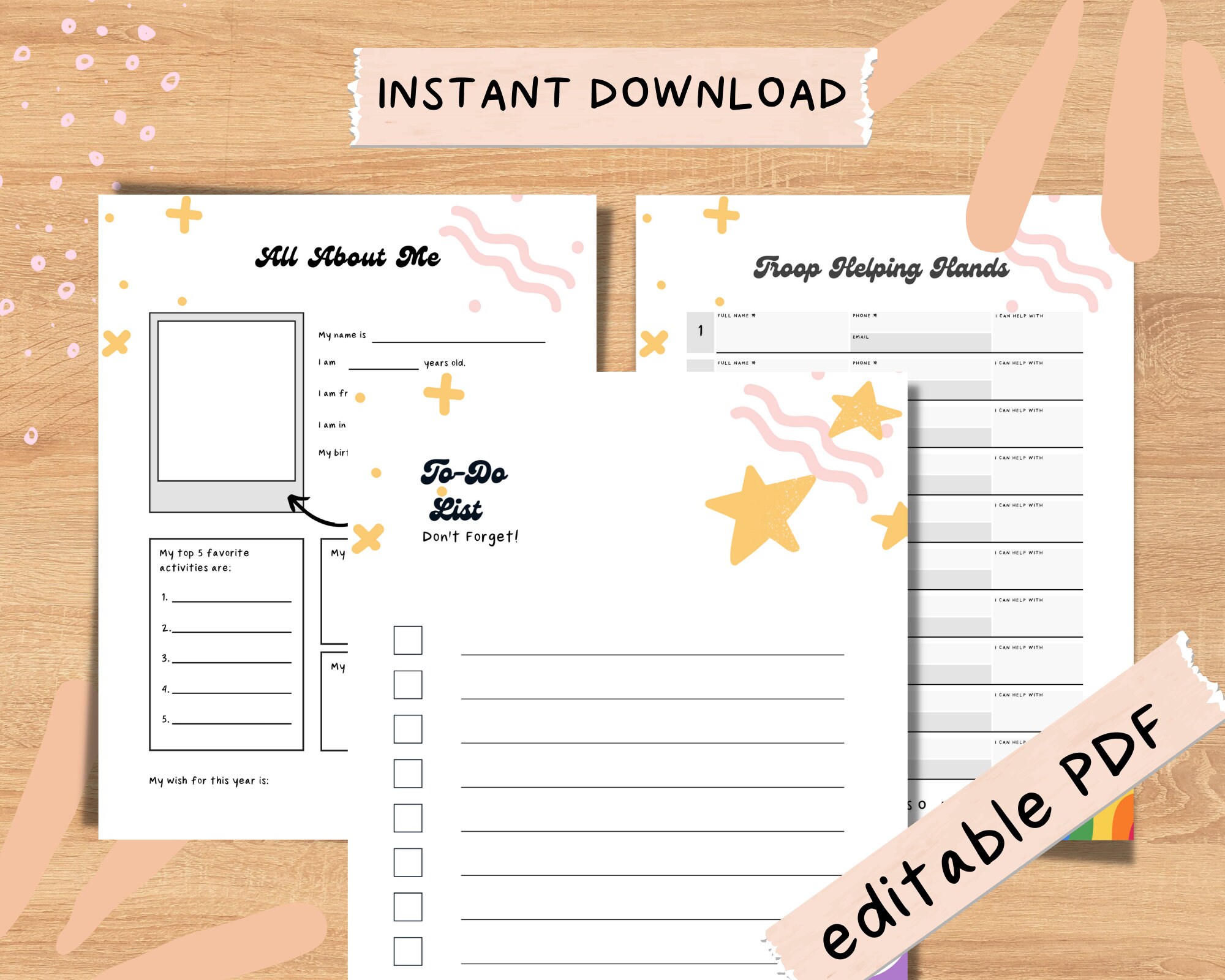 Girl Scout Troop Leader Starter Kit Binder All Levels Cute Retro With ...