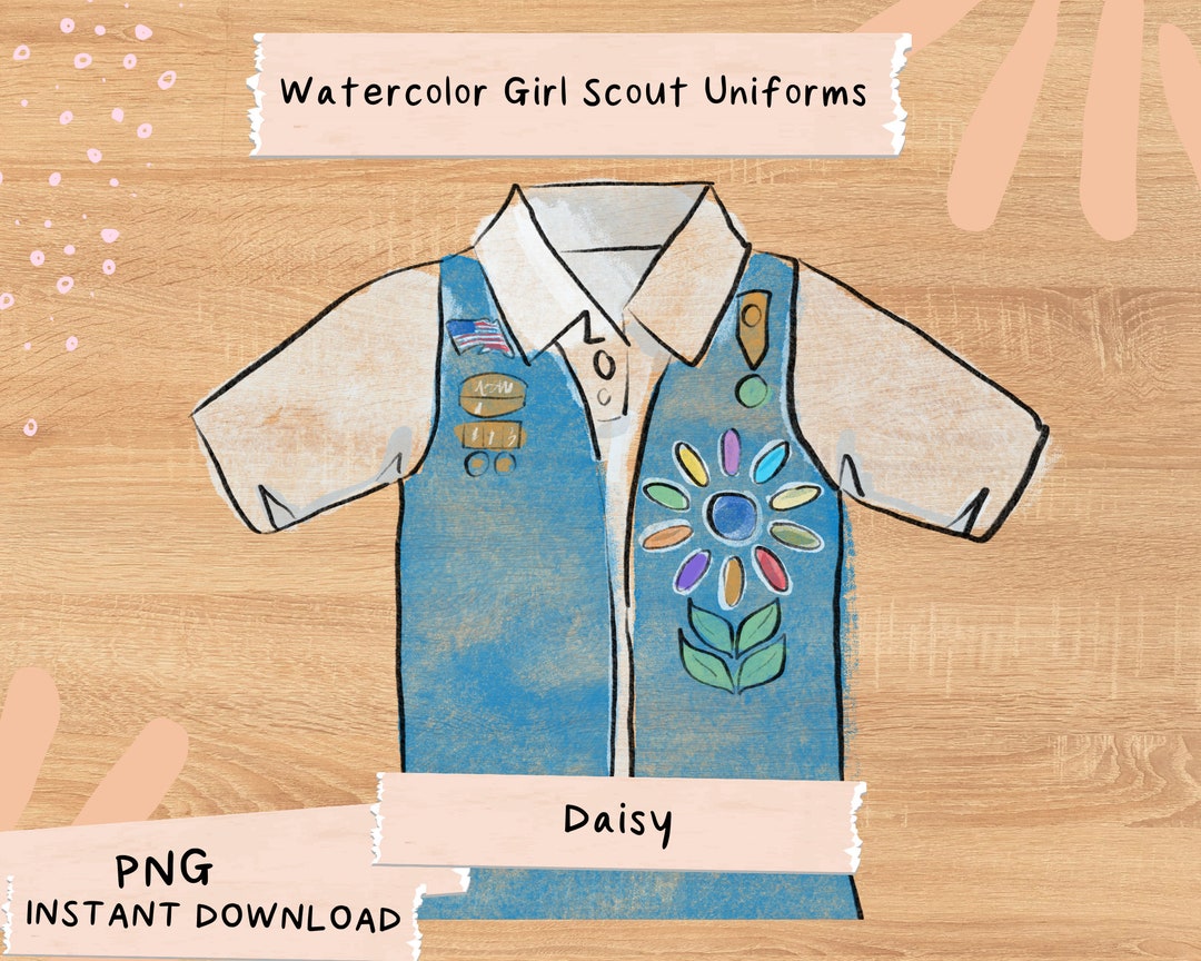 Daisy Brownie Cadette Junior Girl Scout Watercolor Uniform Clip Art - Etsy
