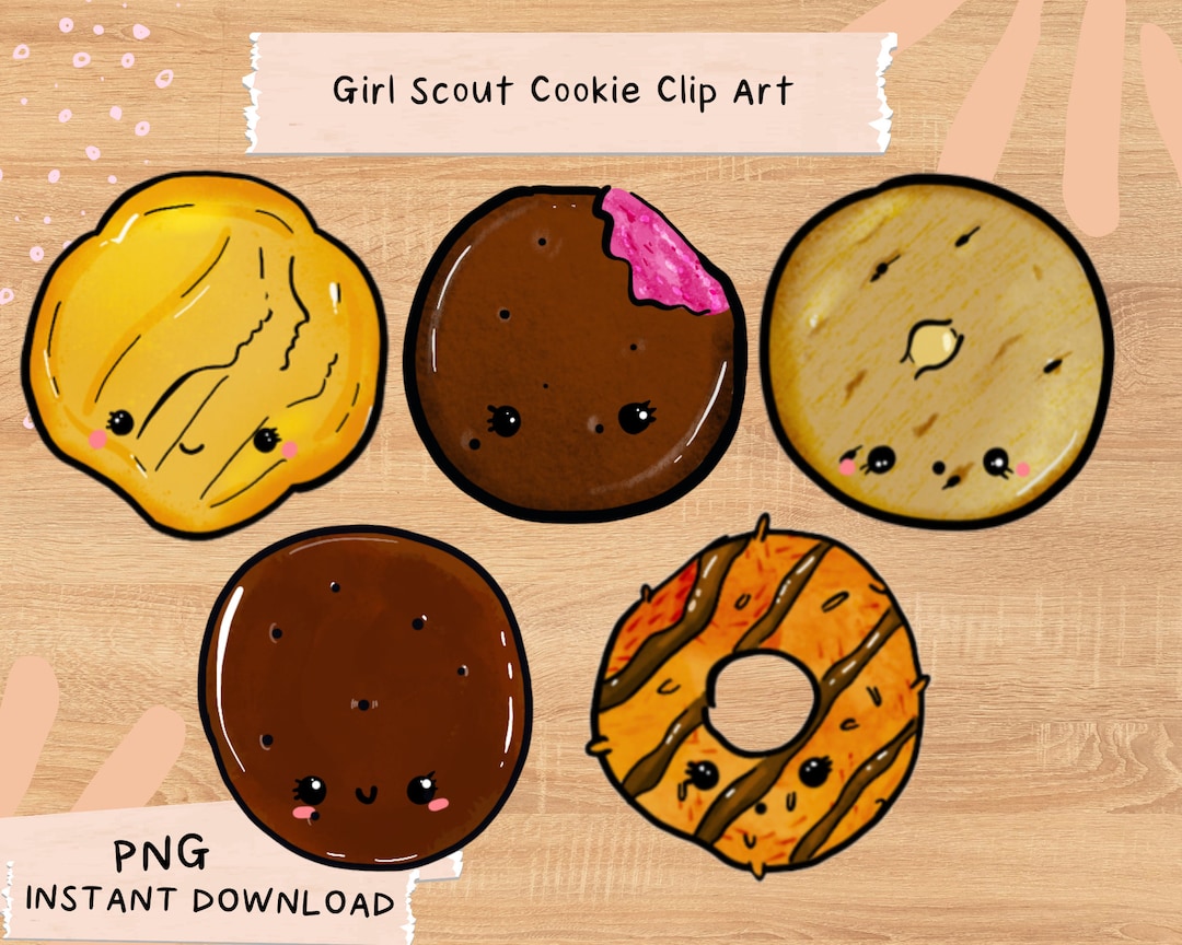 Girl Scouts Cookie Cute Clipart- With Raspberry Rally! - Etsy