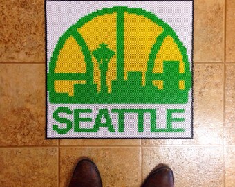 Seattle Seahawks perler bead art | Etsy