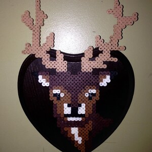 Perler Bead deer head mounted. | Etsy