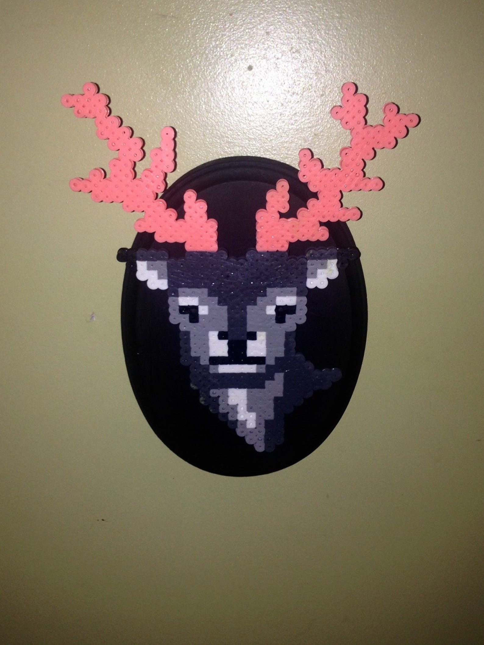 Mounted Perler Bead deer head | Etsy