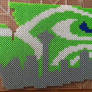 Seattle Seahawks perler bead art | Etsy