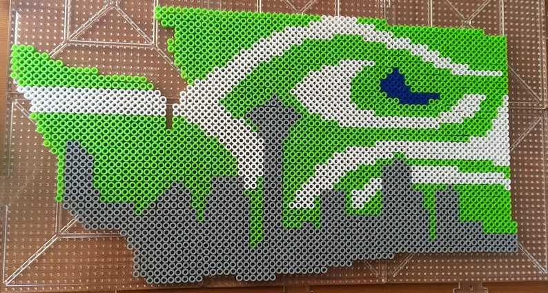 Seattle Seahawks perler bead art | Etsy