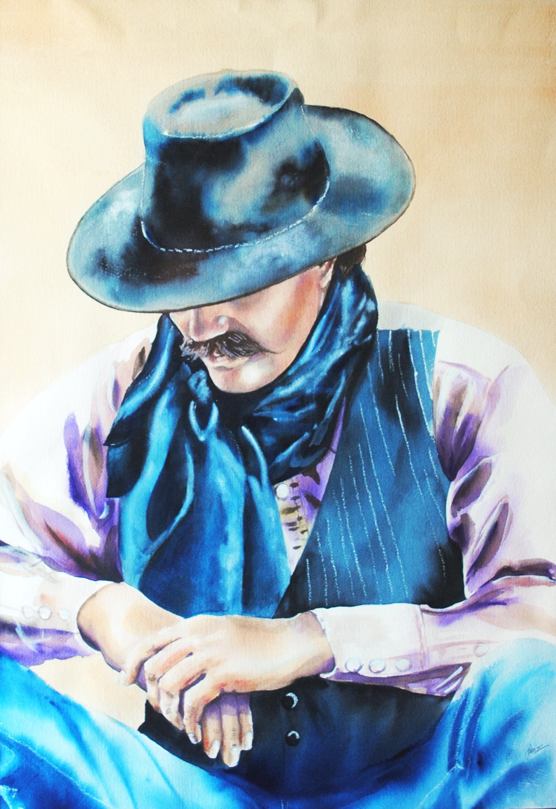 Buckaroo Watercolor by Nevada Artist Sam Brown - Etsy