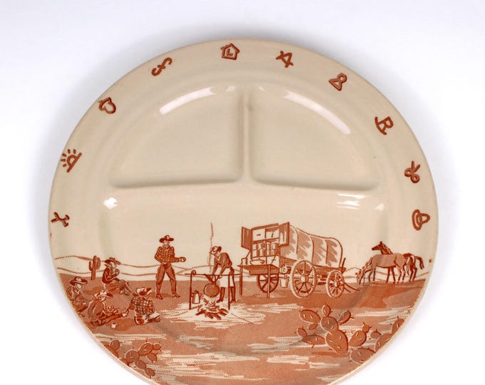 Wallace China Divided Plate Vintage Restaurant Ware in Chuck Wagon ...