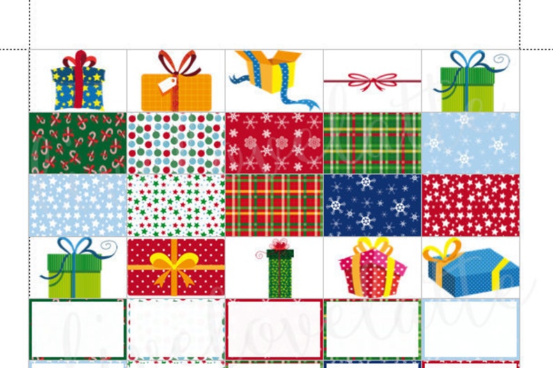CHRISTMAS WRAPPED GIFTS Boxes Half Box Page Flags for Use With - Etsy