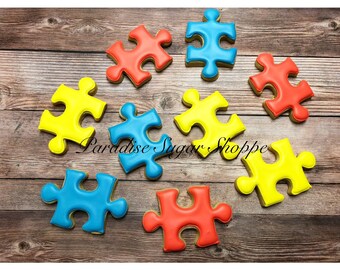 10 Jigsaw Puzzle connector links curved focal piece Autism | Etsy
