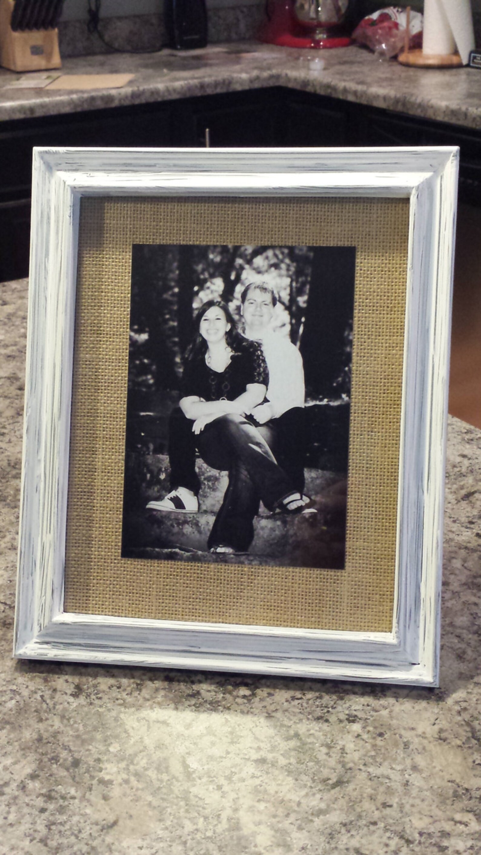 Picture Frame With Burlap Mat Chevron or Plain quantity 2 - Etsy