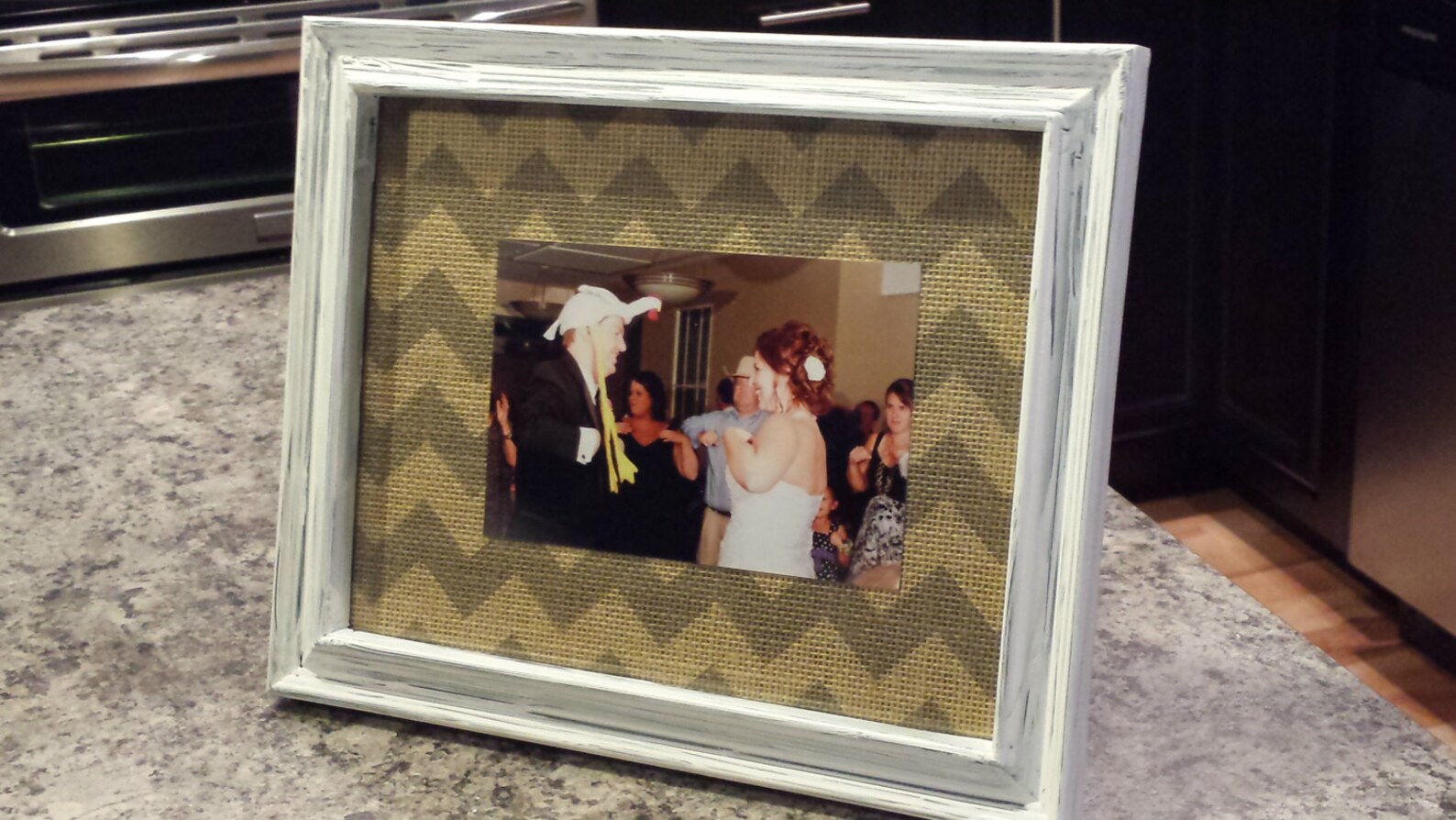 Picture Frame With Burlap Mat Chevron or Plain quantity 2 - Etsy