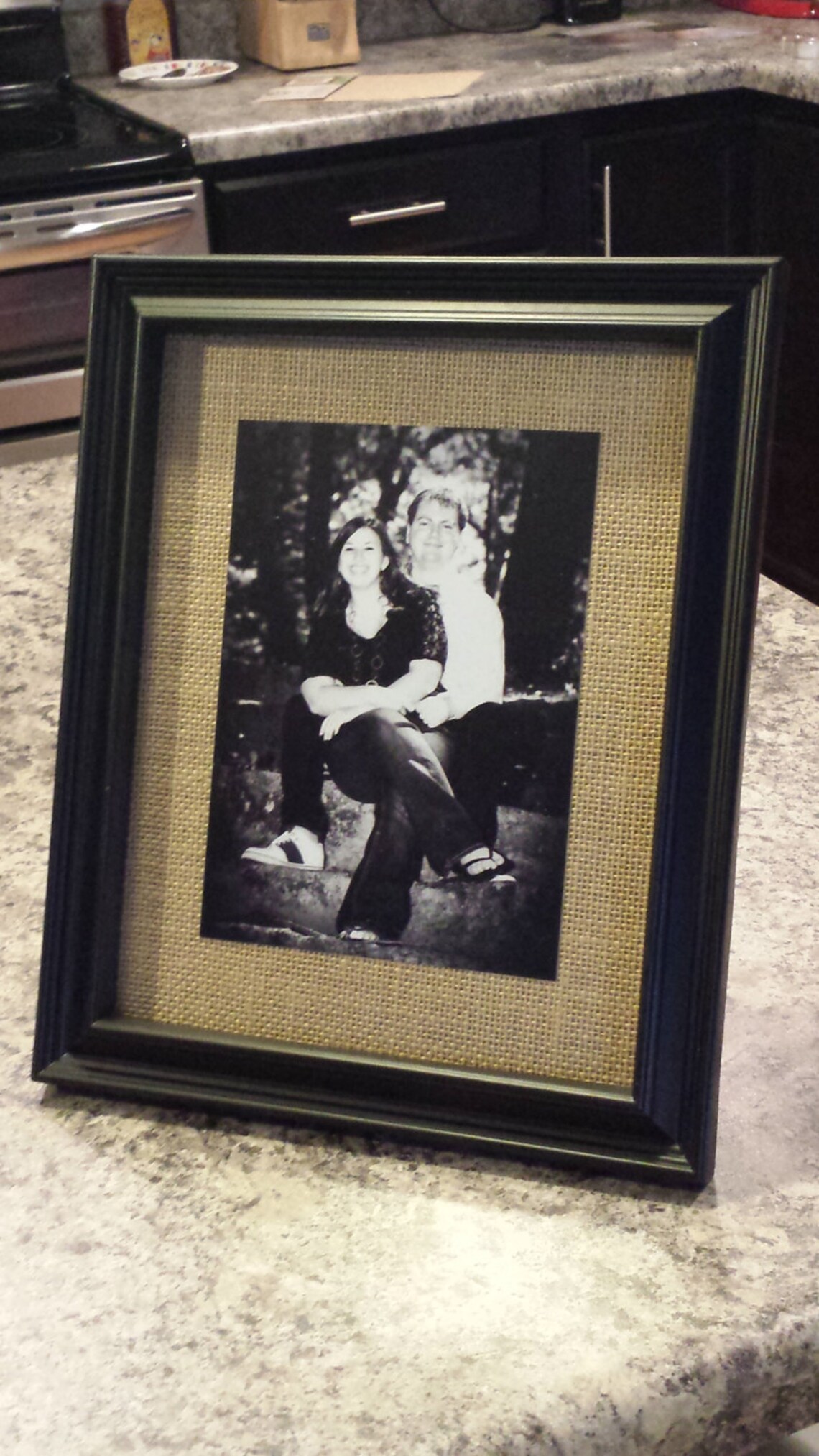 Picture Frame With Burlap Mat Chevron or Plain quantity 2 - Etsy