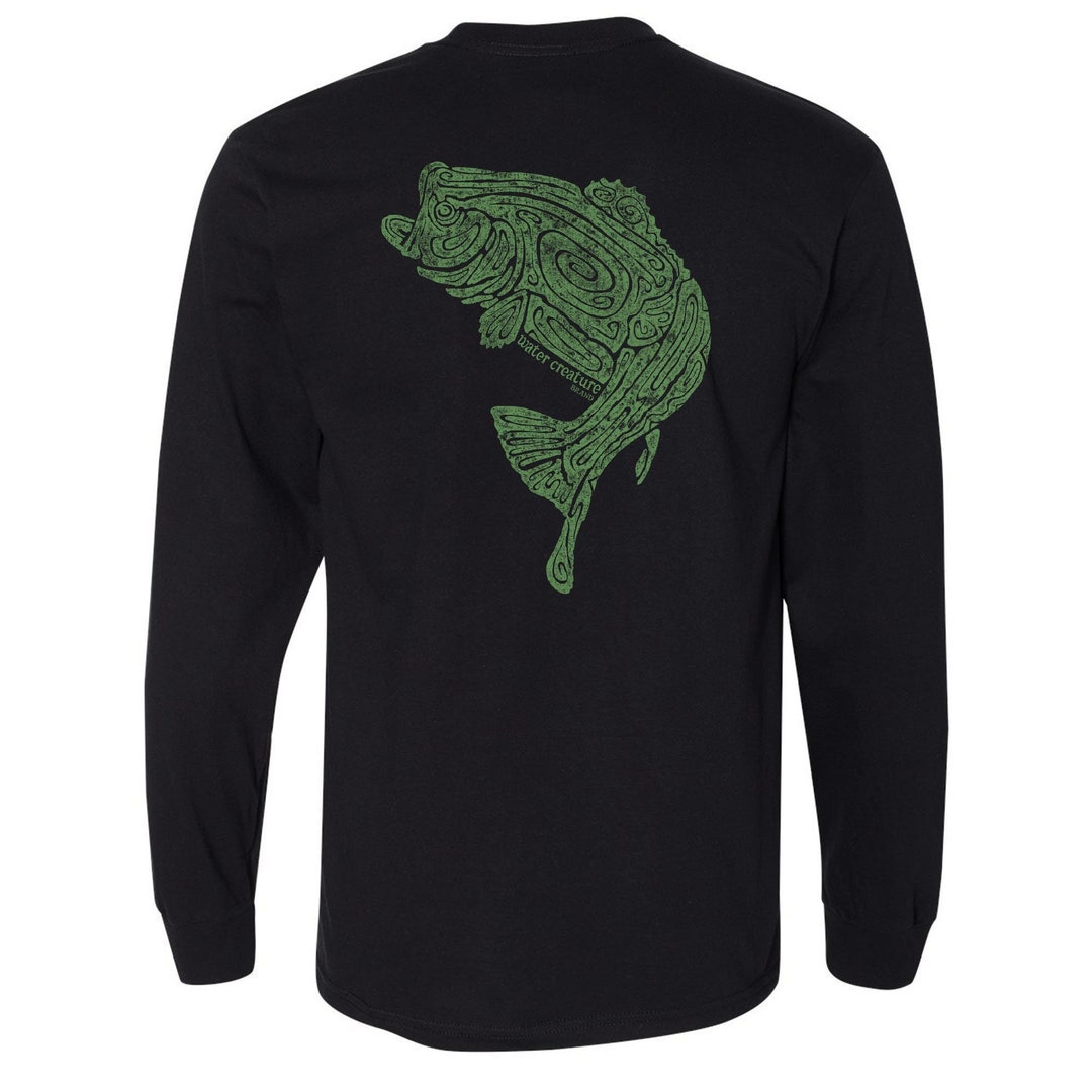 Water Creature Largemouth Bass Fish Shirt Hand Screen Printed Men's ...
