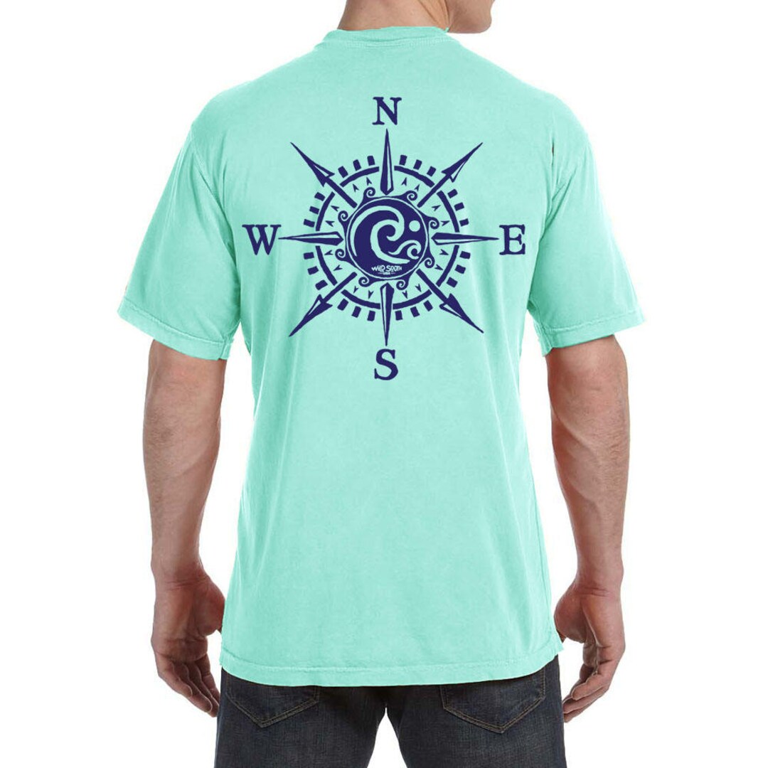 Compass Rose Waves MADE in USA T-shirt Hand Screen Printed - Etsy