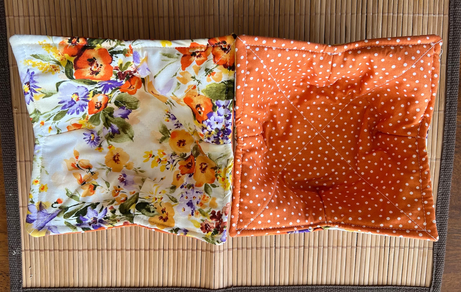 Microwave Bowl Cozy, Reversible Microwave Bowl Cozy, Floral Microwave ...