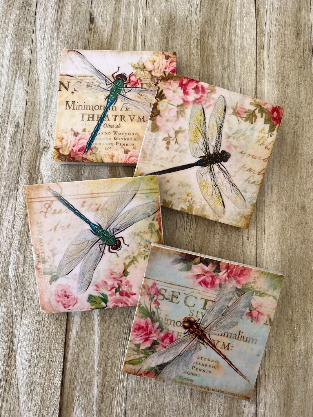 Natural Stone Dragon Fly Coasters, Stone Coasters, Beverage Coasters ...