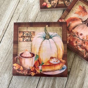 Natural Stone Autumn Themed Coasters, Pumpkin Coasters, Daisy Coasters ...