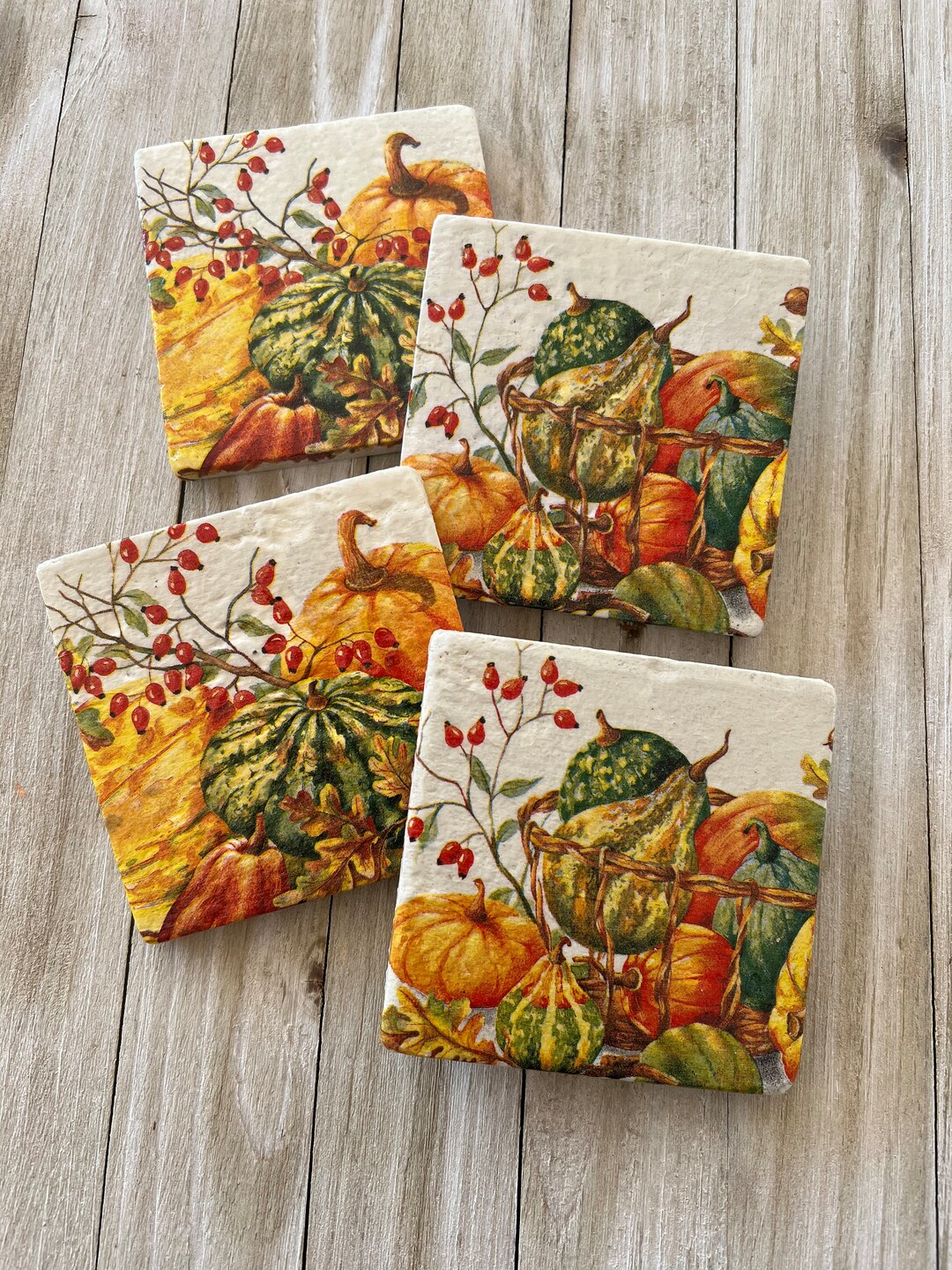 Natural Stone Pumpkin Coasters, Thanksgiving Coasters, Halloween ...