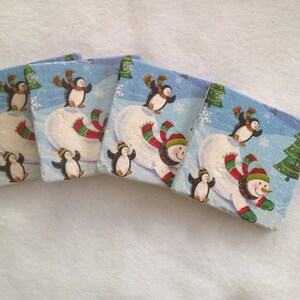 Natural Stone Snowman Coasters Beverage Coasters Holiday - Etsy