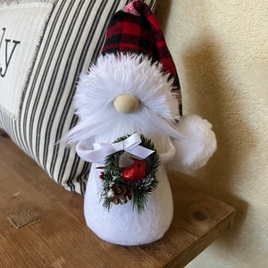 Christmas Santa Gnome, Gnome, Christmas Decor, White Santa, Santa Gnome ...