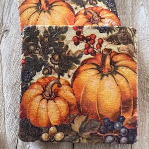 Natural Stone Pumpkin Coasters, Thanksgiving Coasters, Halloween ...