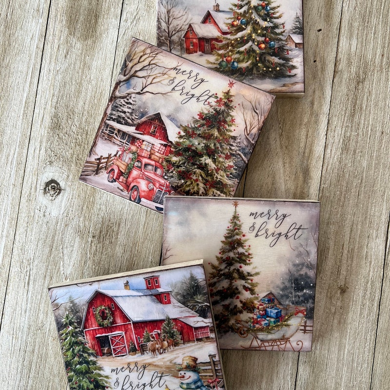 Christmas Coasters - Etsy