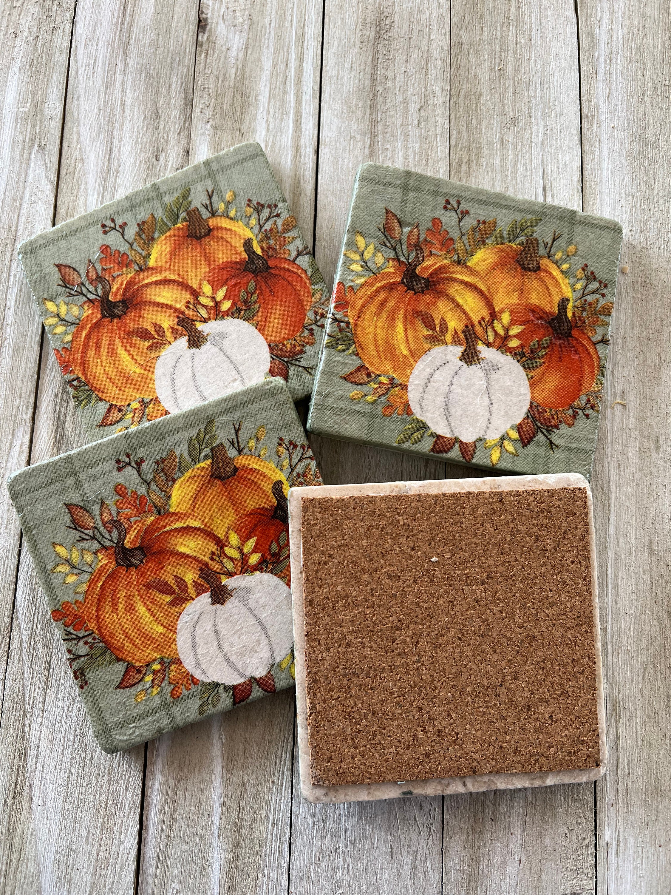 Natural Stone Pumpkin Coasters, Thanksgiving Coasters, Halloween ...