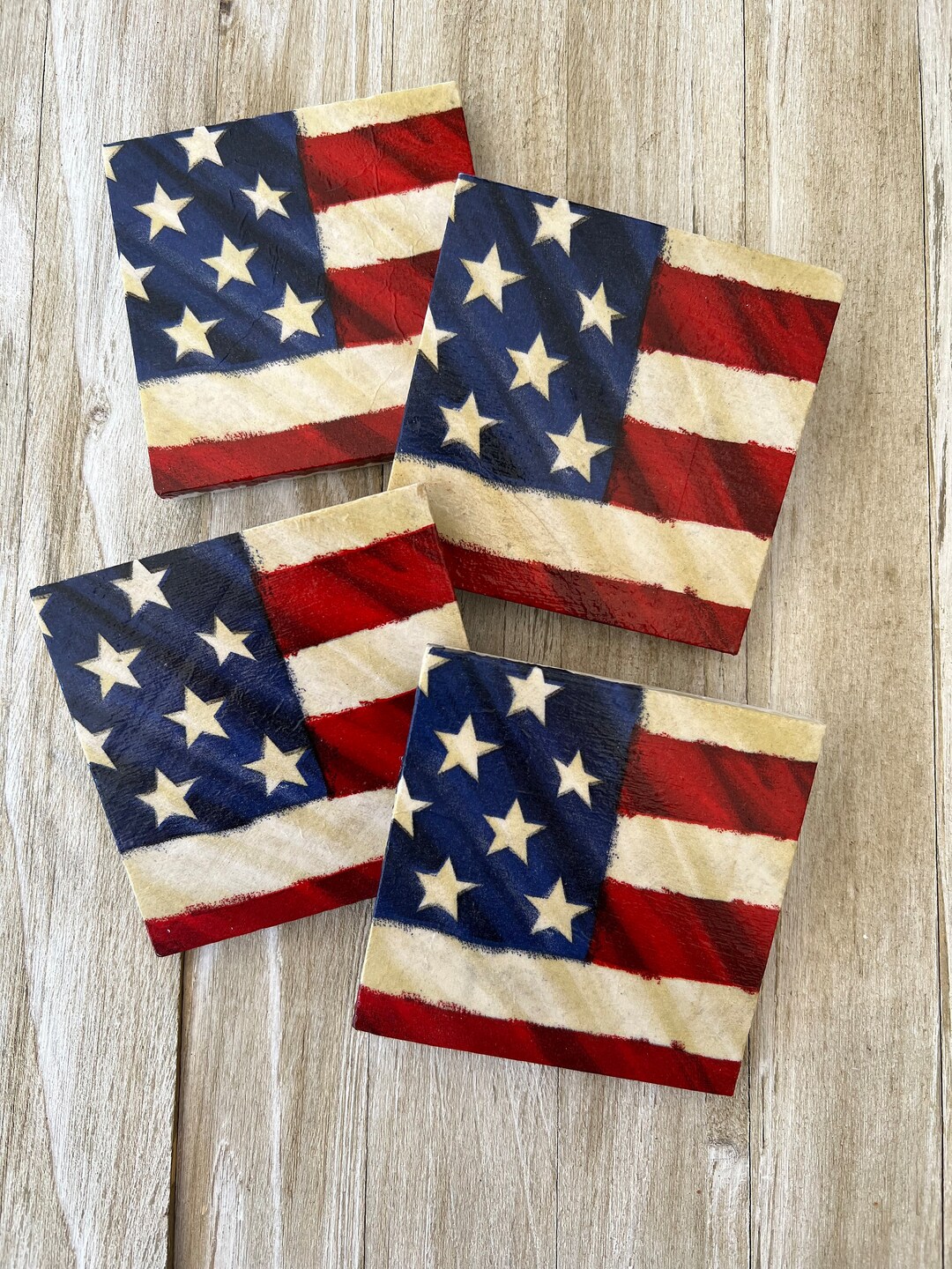Natural Stone Flag Coasters, Fourth of July Coasters, Beverage Coasters ...