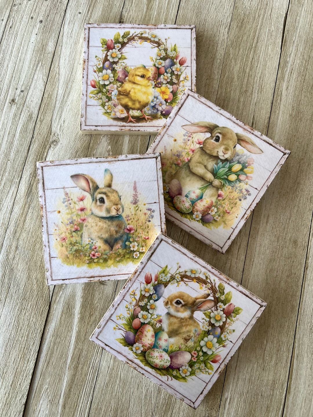 Natural Stone Bunny Coasters, Easter Coasters, Holiday Coasters, Easter ...
