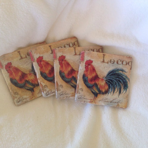 Rooster Coasters - Etsy