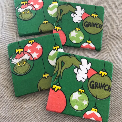 Natural Stone Gnome Christmas Coasters Holiday Coasters - Etsy