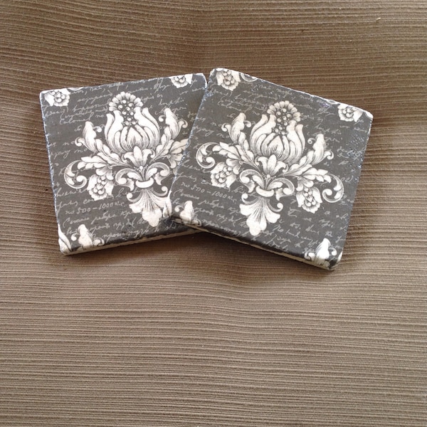 Gray Coasters - Etsy