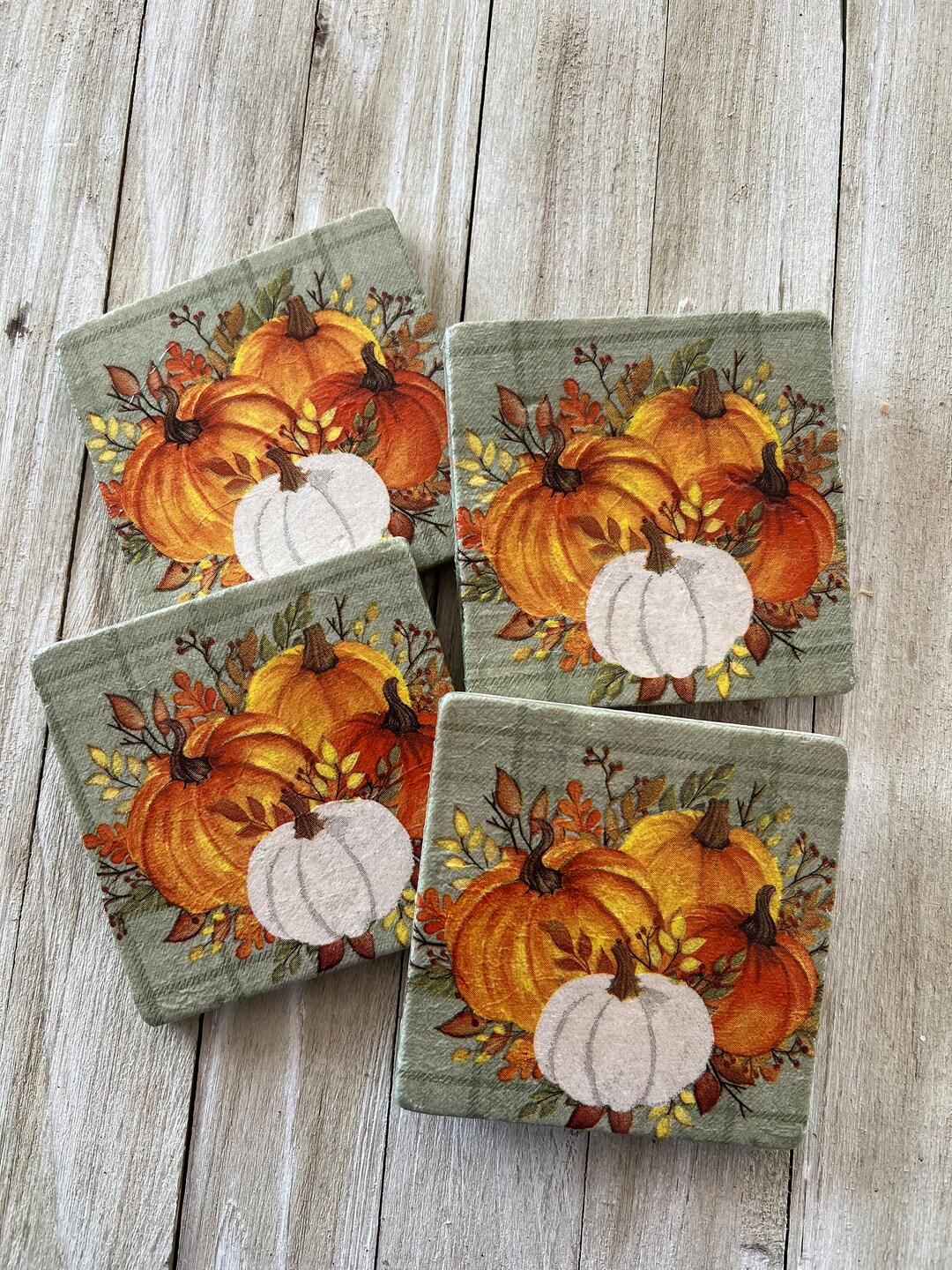 Natural Stone Pumpkin Coasters, Thanksgiving Coasters, Halloween ...