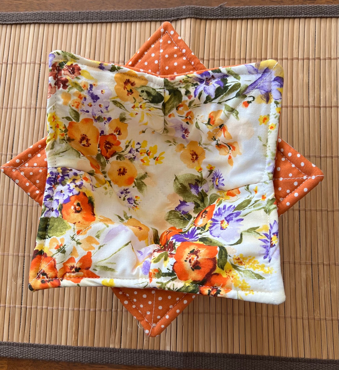 Microwave Bowl Cozy, Reversible Microwave Bowl Cozy, Floral Microwave ...