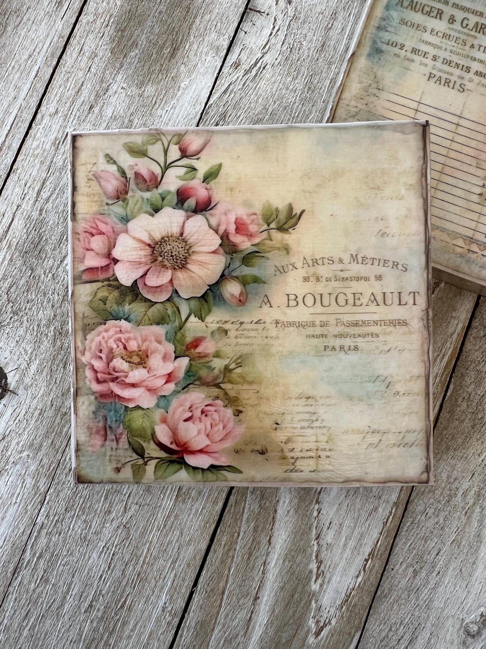 Natural Stone Floral Coasters, Pink Rose Coasters, Pink Floral Coasters ...