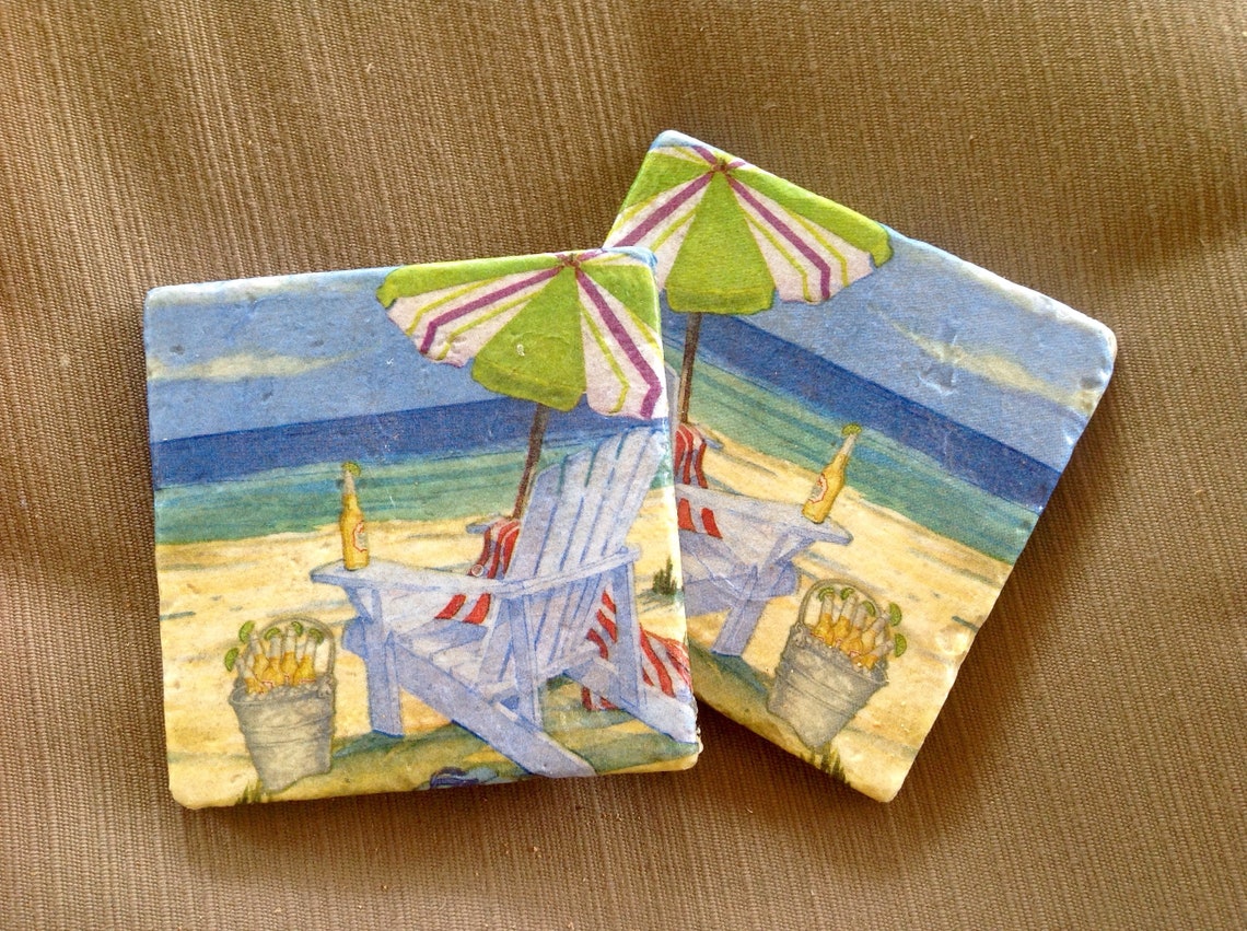 Natural Stone Beach Coasters Beverage Coasters Square - Etsy